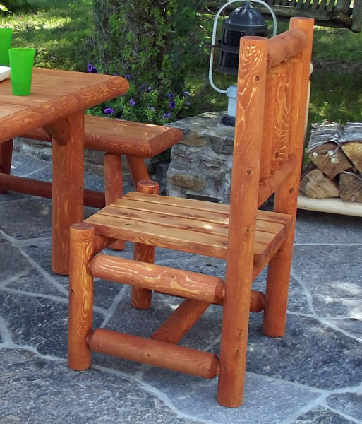 Log Dining Chair – Armless White Cedar